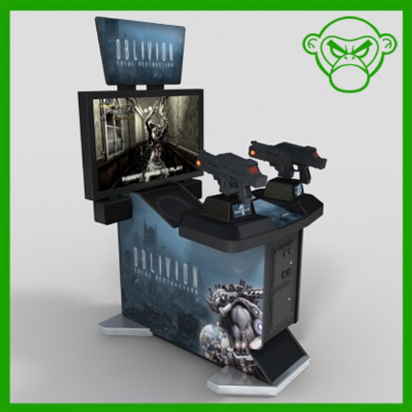 3d model stand arcade gun