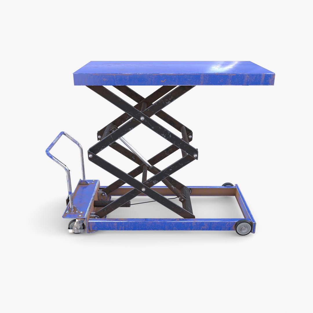Animated Scissor Lift Table Blue 3D - TurboSquid 2070425