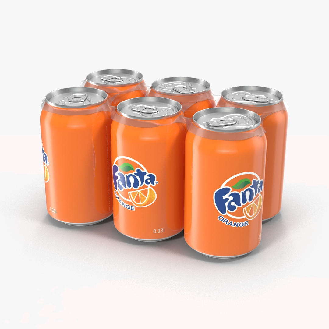 3d Model Pack Cans Fanta