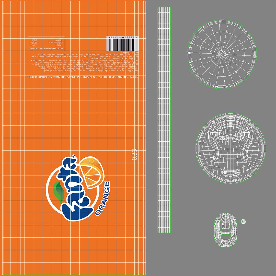3d Model Pack Cans Fanta