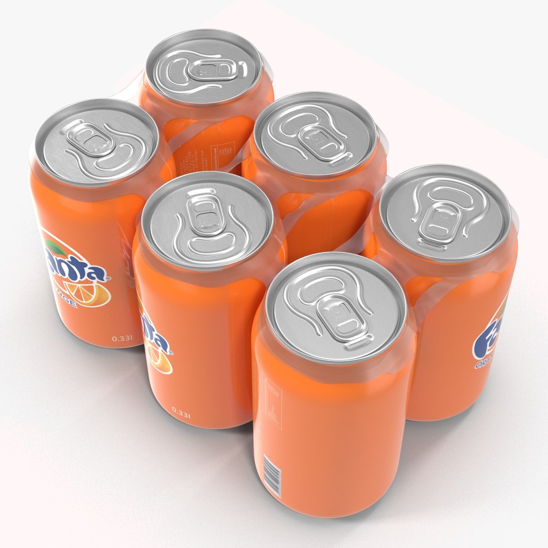 3d Model Pack Cans Fanta