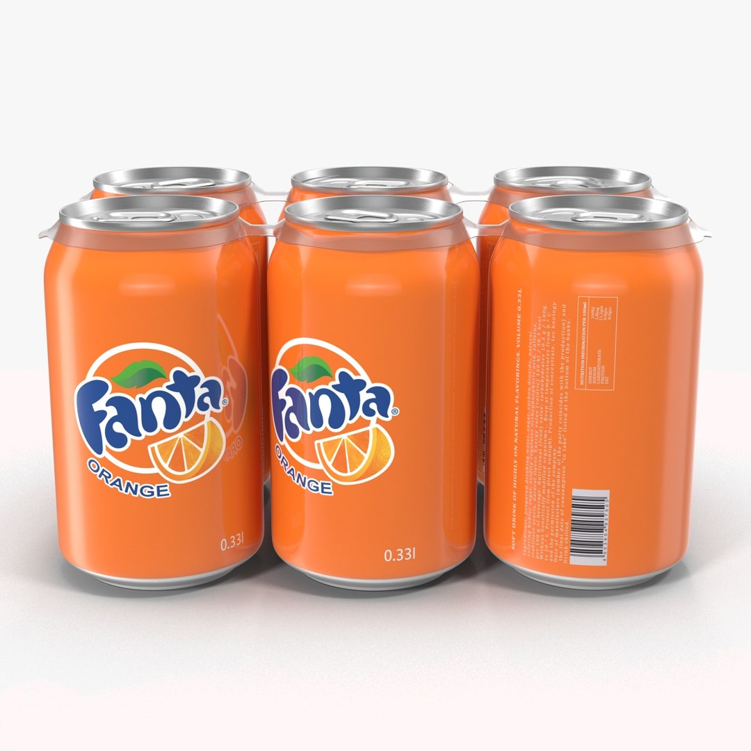 3d Model Pack Cans Fanta