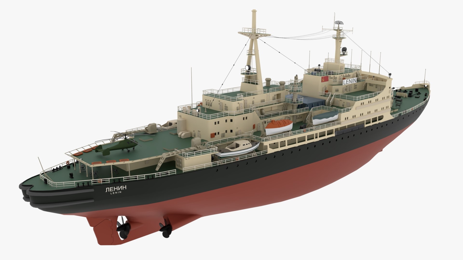 Icebreaker Lenin Ship Vessel 3D Model - TurboSquid 1371657