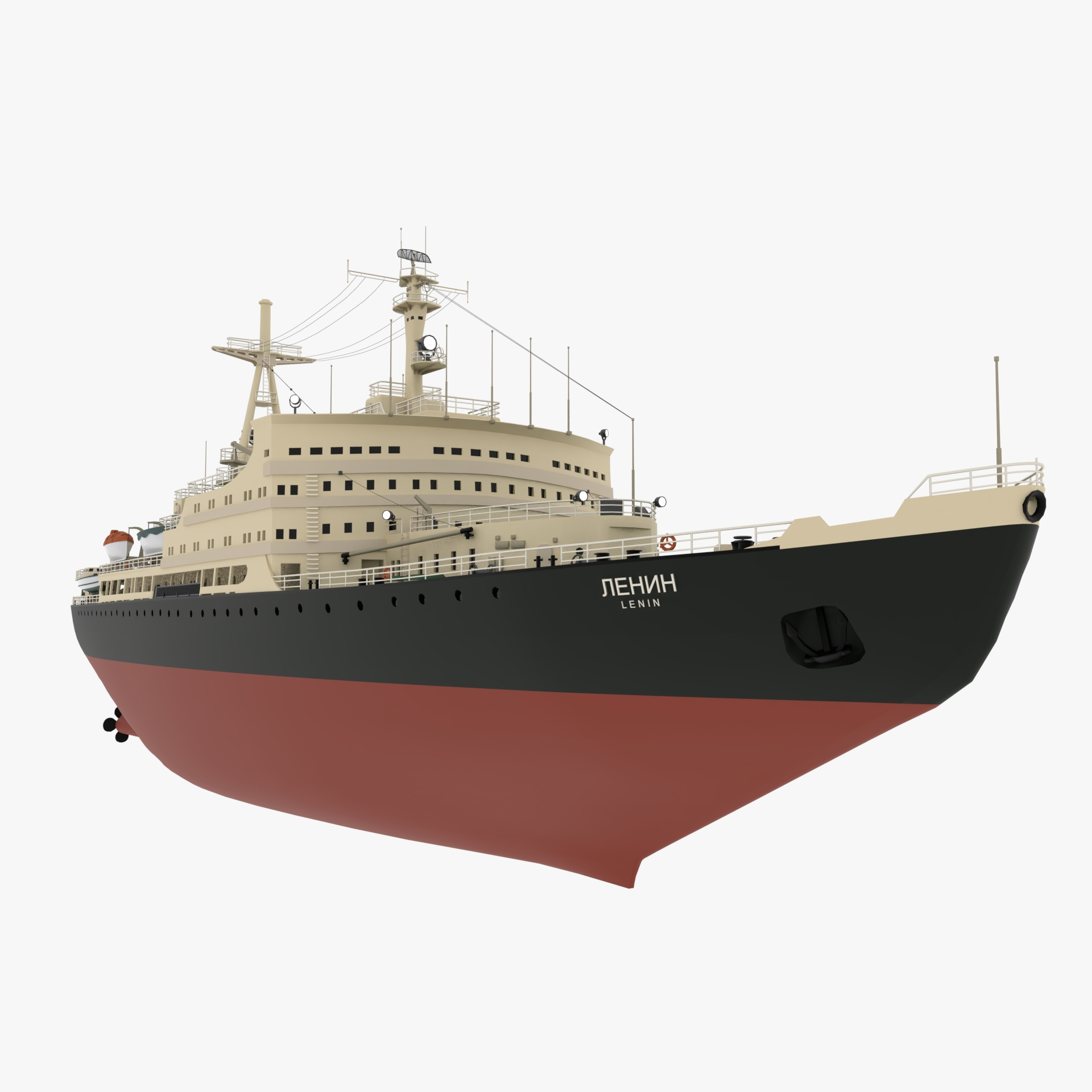Icebreaker lenin ship vessel 3D model - TurboSquid 1371657