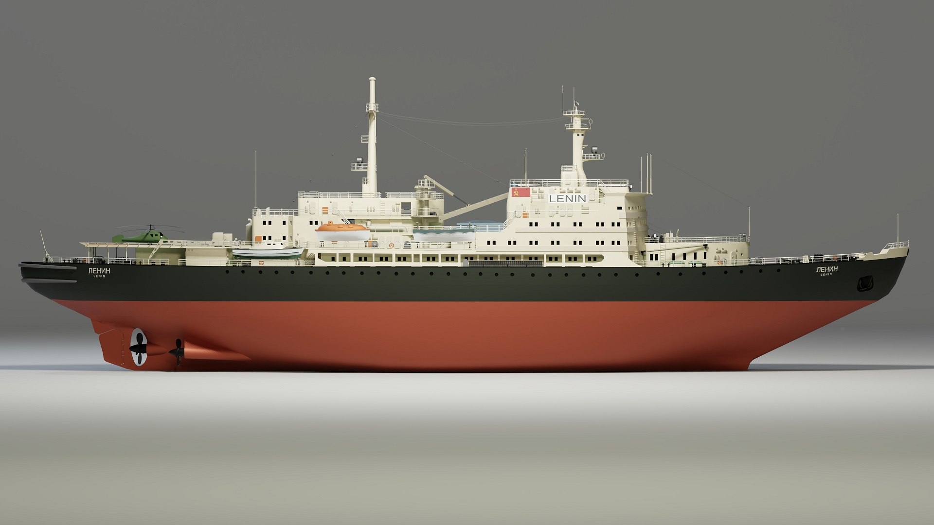 Icebreaker lenin ship vessel 3D model - TurboSquid 1371657