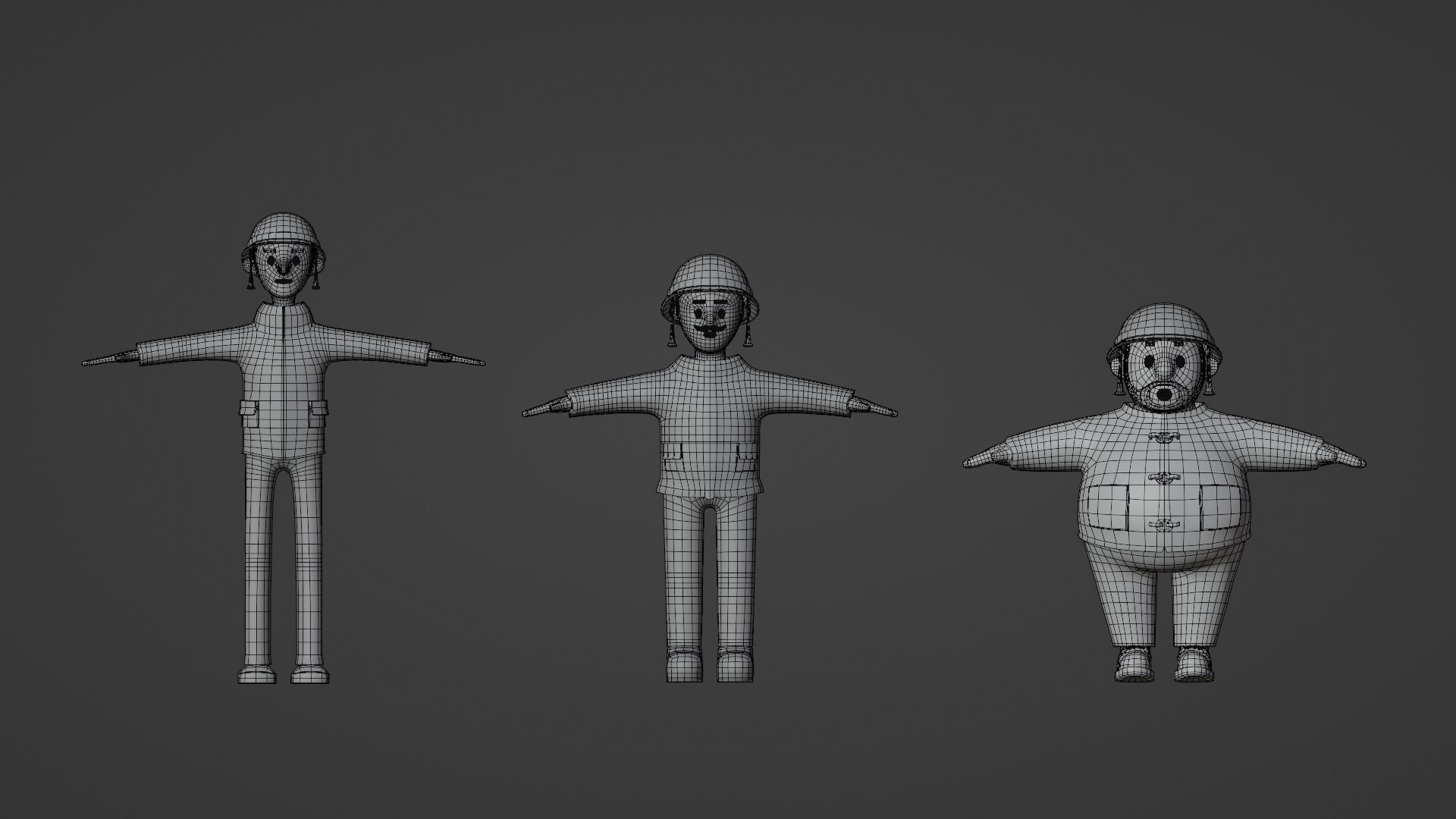 Cartoon Military Soldier Characters With Rig Blendshapes Weapons ...
