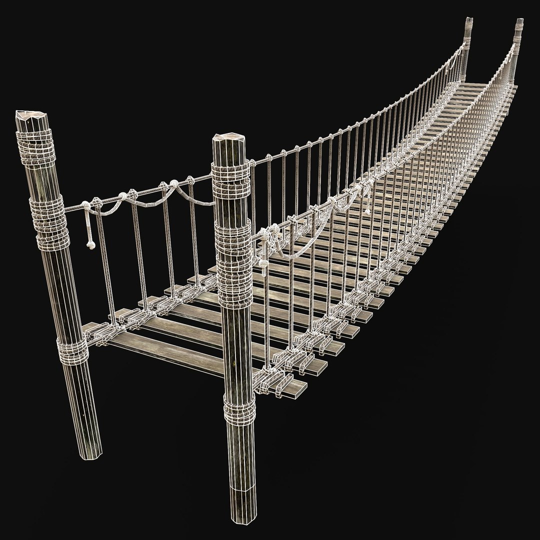 ROPE BRIDGE WOODEN PLATFORM CONSTRUCTION AAA NEXTGEN 3D - TurboSquid ...
