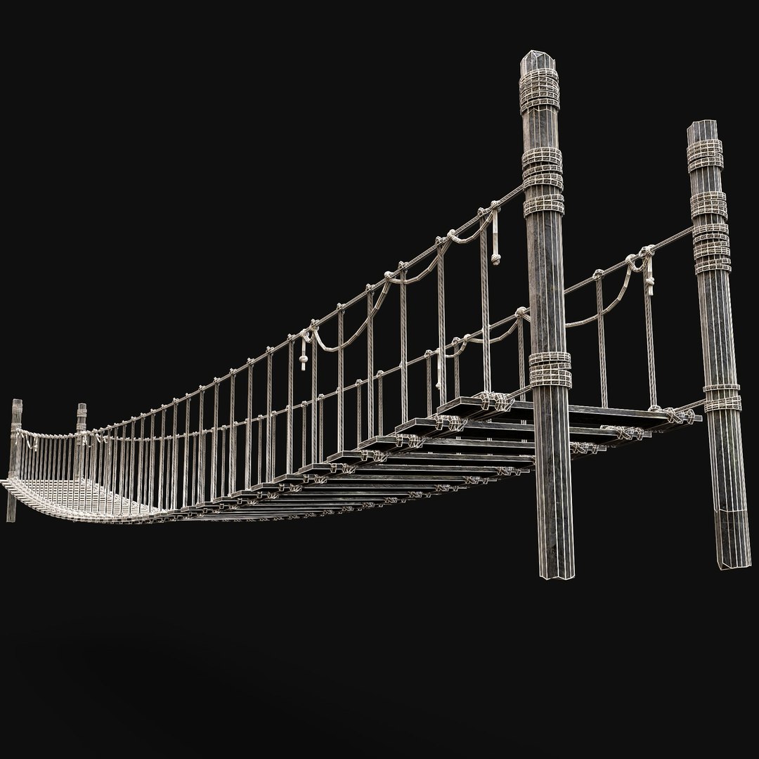 ROPE BRIDGE WOODEN PLATFORM CONSTRUCTION AAA NEXTGEN 3D - TurboSquid ...