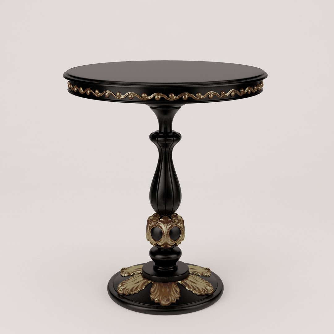 Black And Gold Side Table By Modenese - TurboSquid 2293342