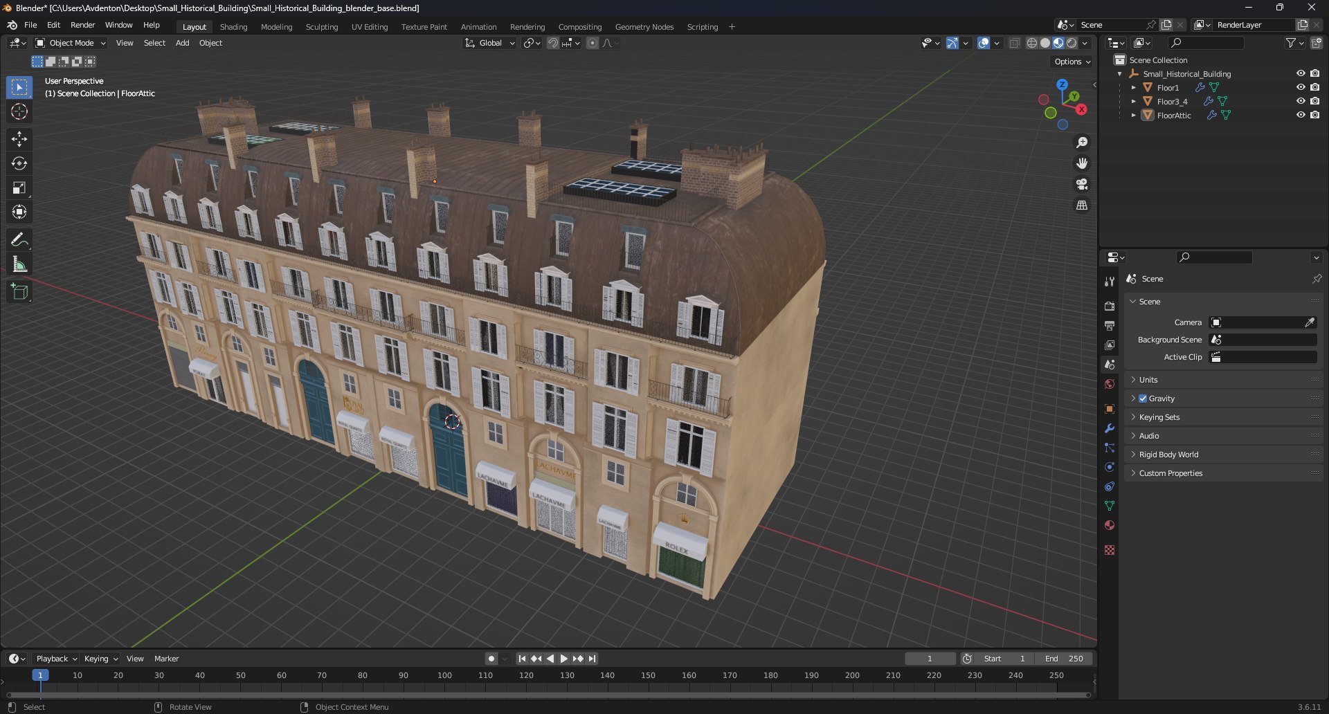 3D Small Historical Building - TurboSquid 2295507