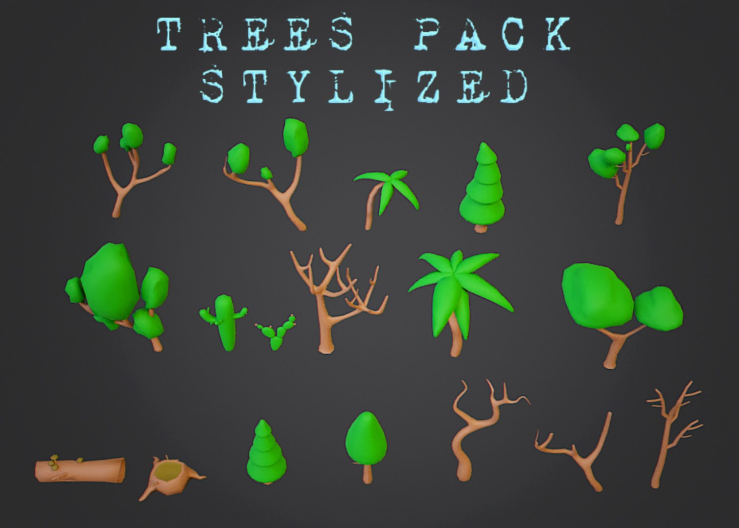 3D Stylized Trees Pack - TurboSquid 1736961