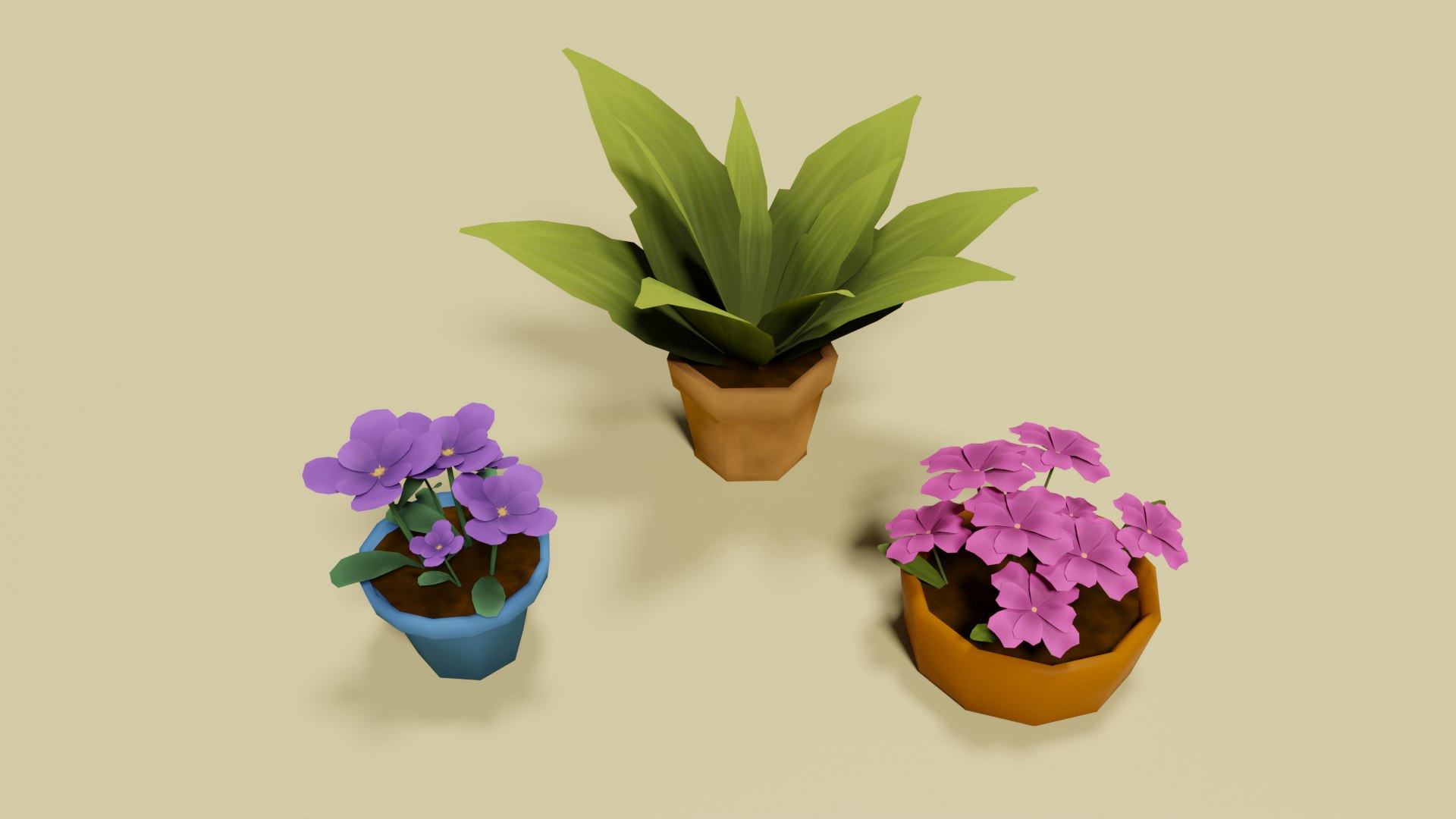 Stylized Plant And Flowers - Low Poly 3D Model 3D Model - TurboSquid ...