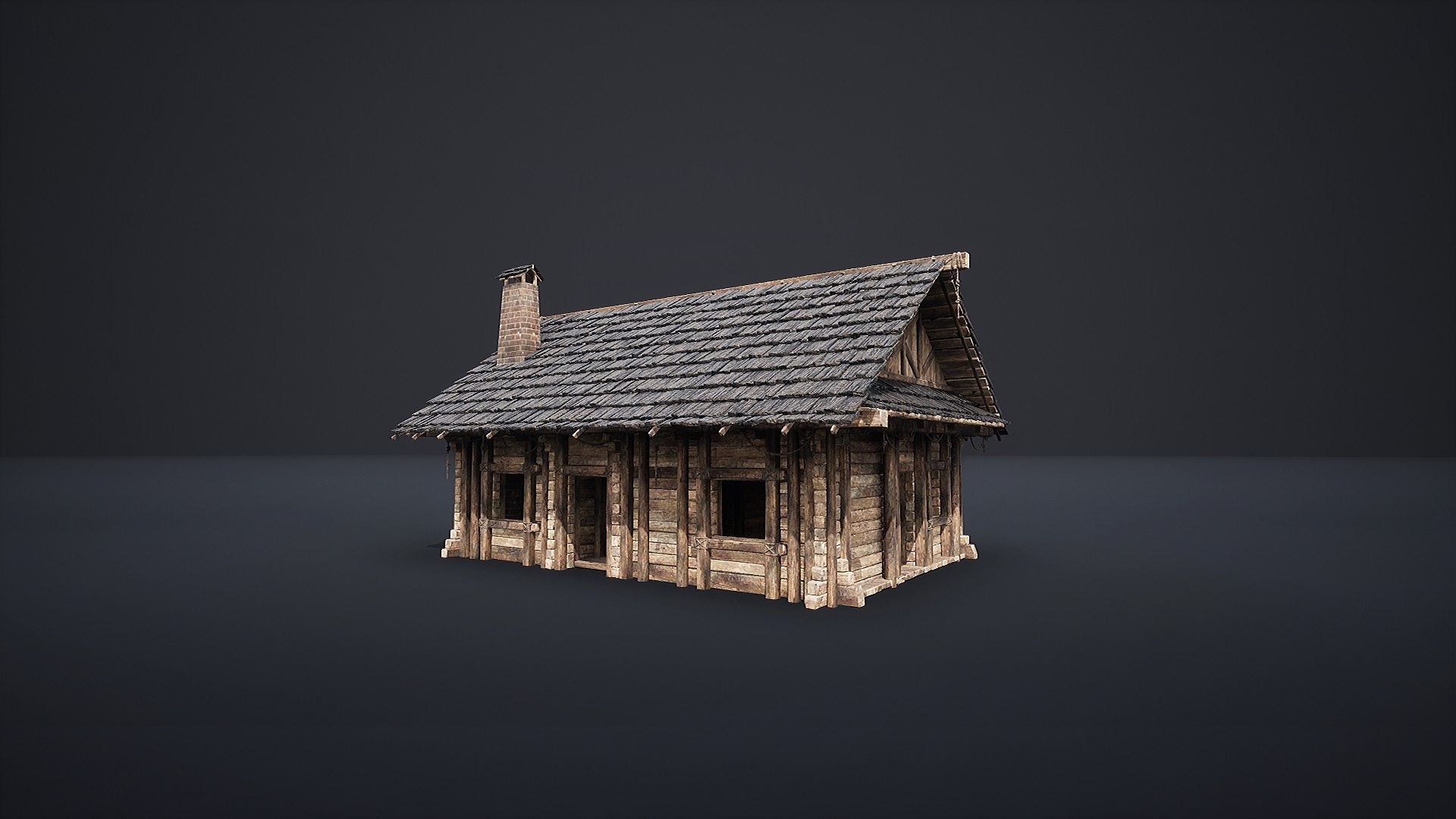 3D ENTERABLE MEDIEVAL HOUSE COTTAGE CABIN HUT VILLAGE COLLECTION ...