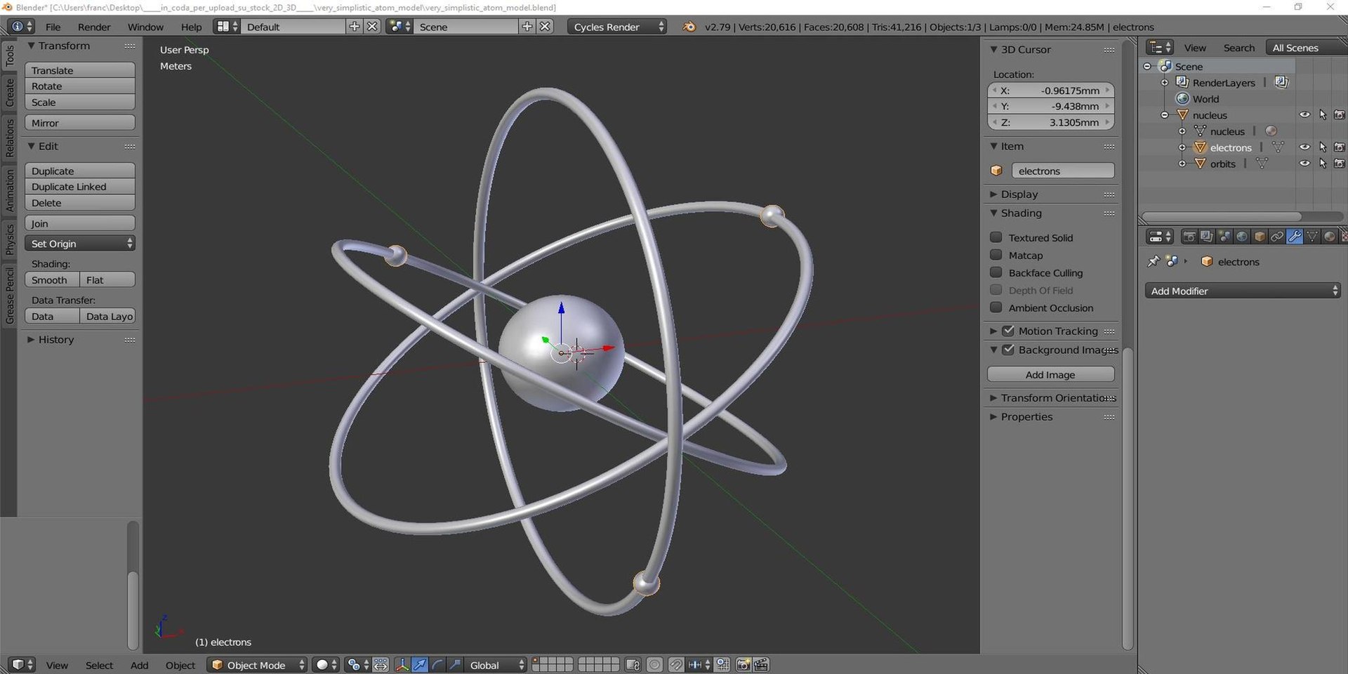 3D Simplistic Atom Model - TurboSquid 1486966
