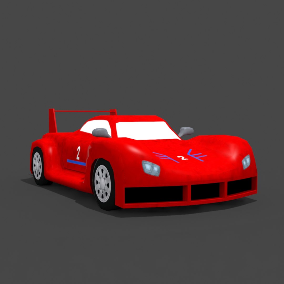 Cartoon Racing Car V2 3D Model - TurboSquid 2236578
