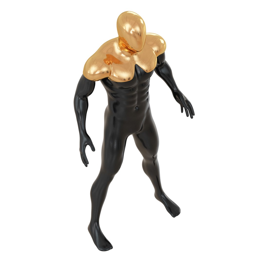 3D Model Faceless Mannequin Gold 134 - TurboSquid 1694746