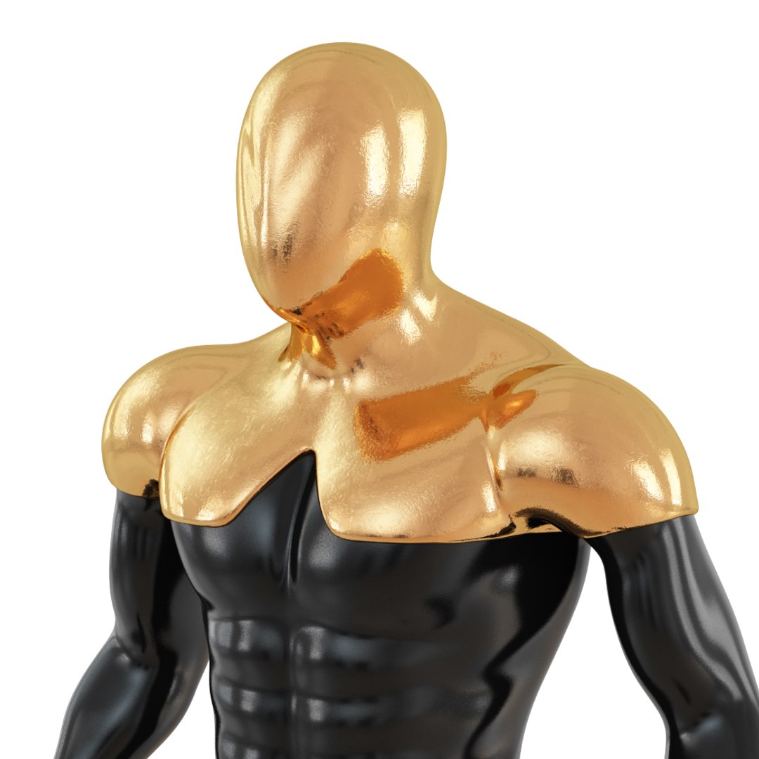 3D Model Faceless Mannequin Gold 134 - TurboSquid 1694746