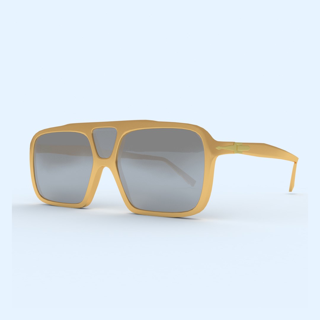 Sun Glass with Gold Frame 3D - TurboSquid 1935811
