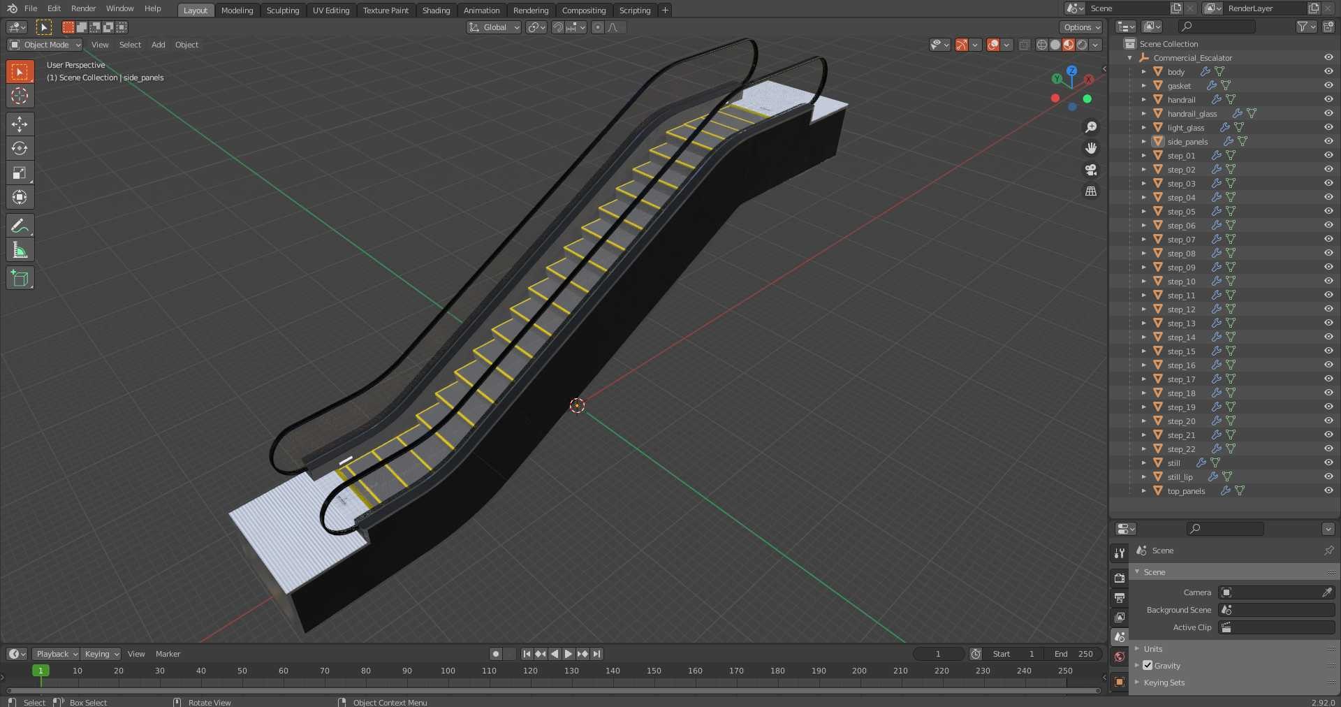 3D Commercial Escalator - TurboSquid 2160920