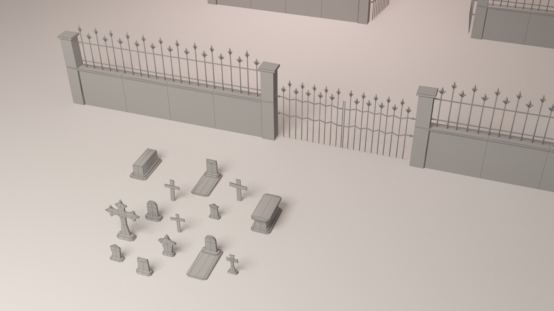 Cemetery Pack - Graveyard Tomb And Graves Collection 3D Model ...