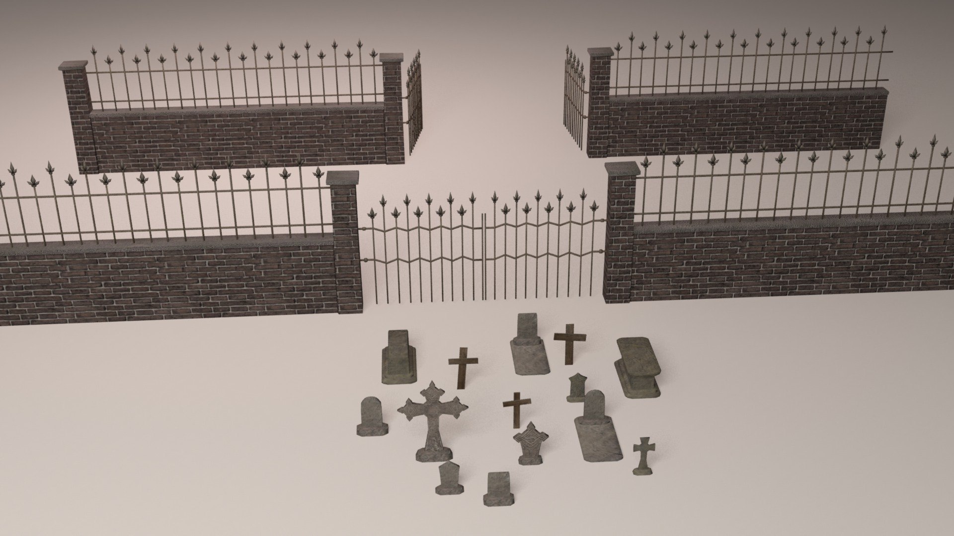 Cemetery Pack - Graveyard Tomb And Graves Collection 3D Model ...