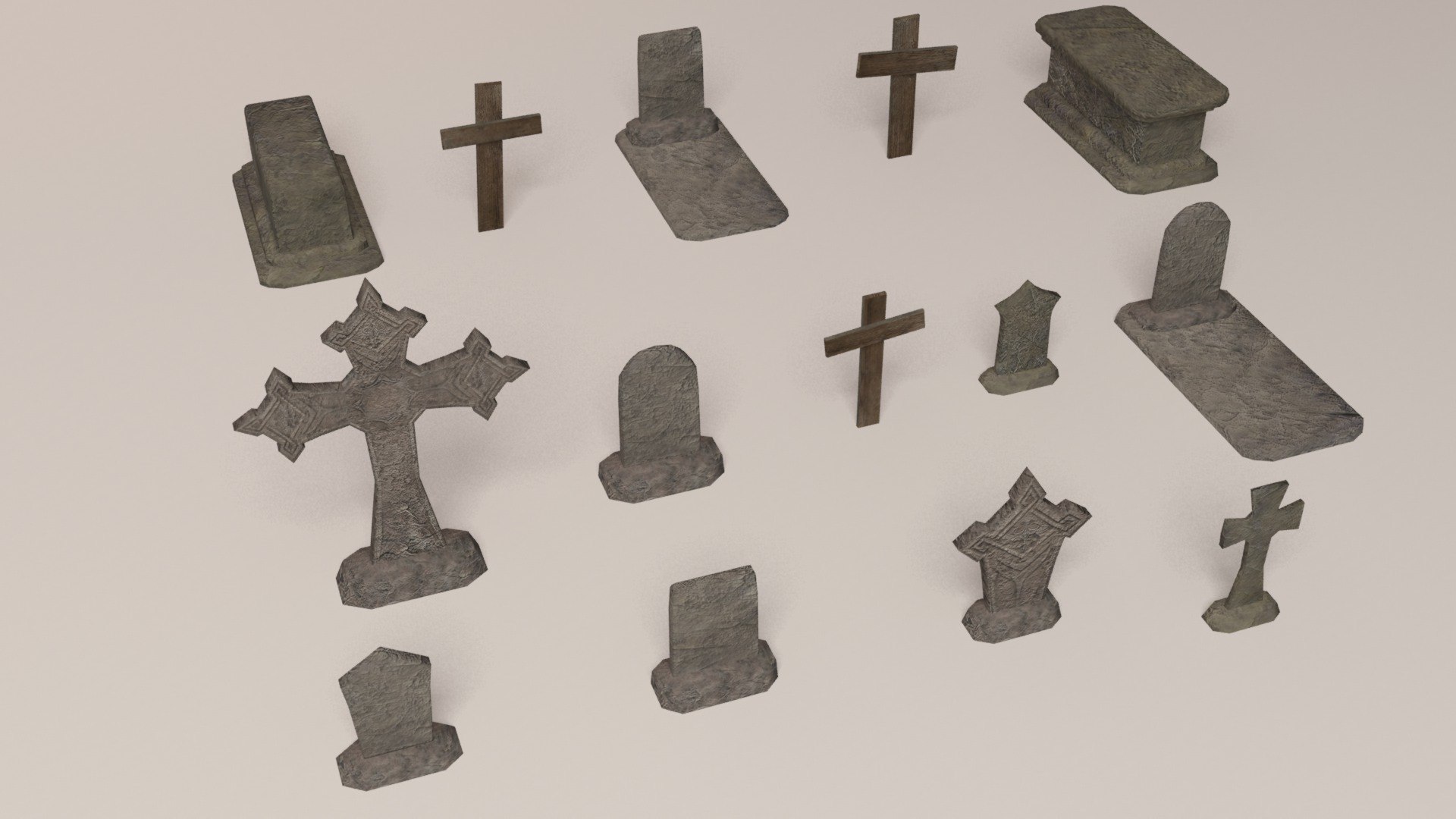 Cemetery Pack - Graveyard Tomb And Graves Collection 3D Model ...