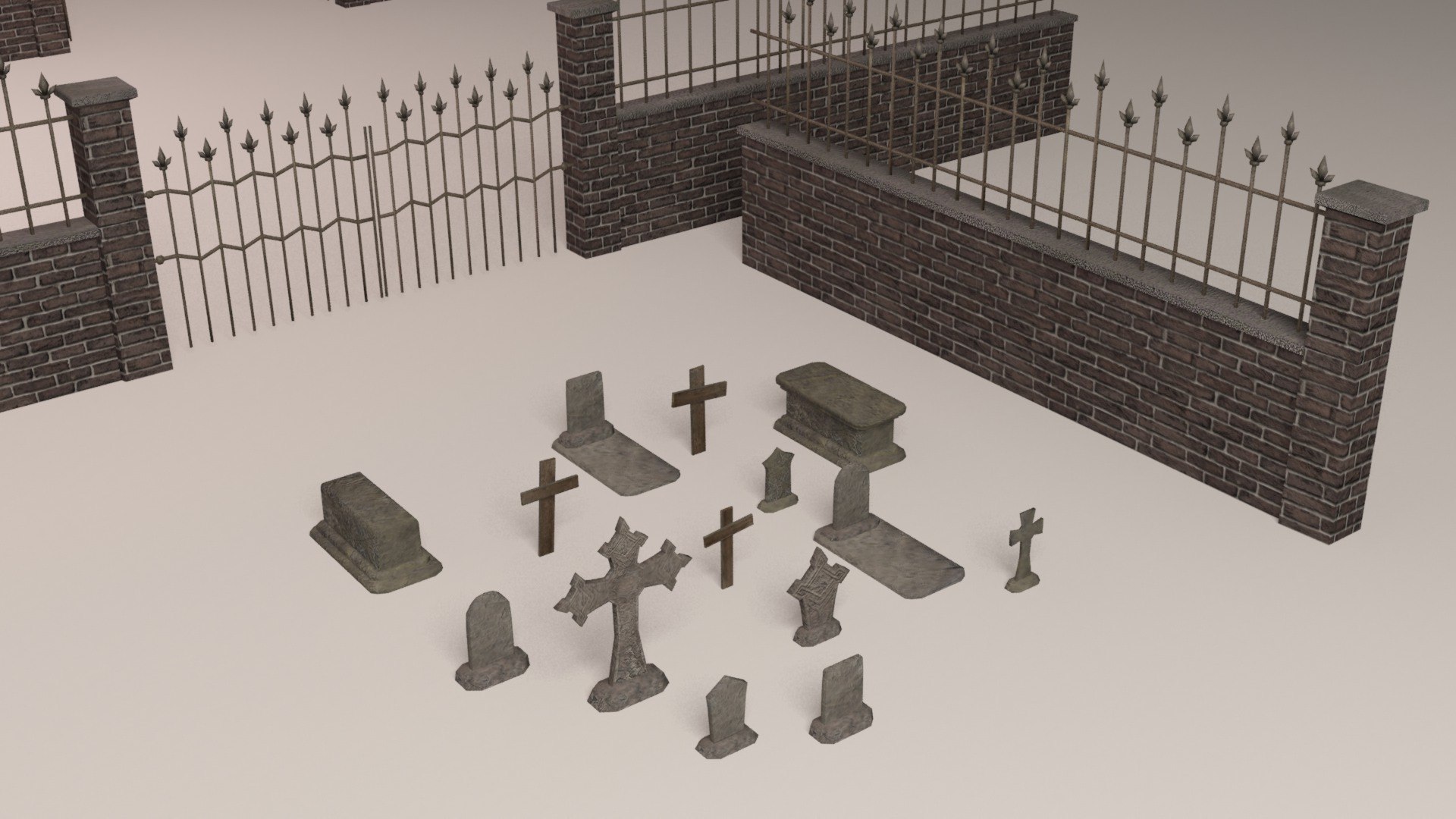 Cemetery Pack - Graveyard Tomb And Graves Collection 3D Model ...