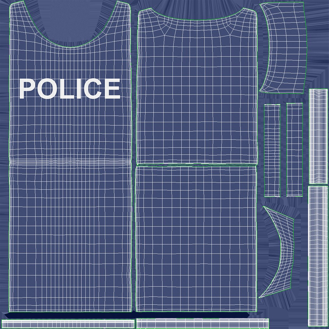 Female Crew Neck Folded Dark Blue Police 01 3D Model - TurboSquid 1758942