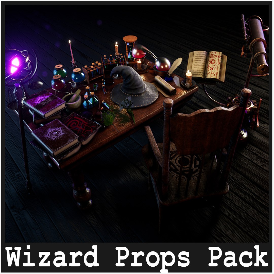 Wizard Table Props 30 Assets model - TurboSquid 1984605