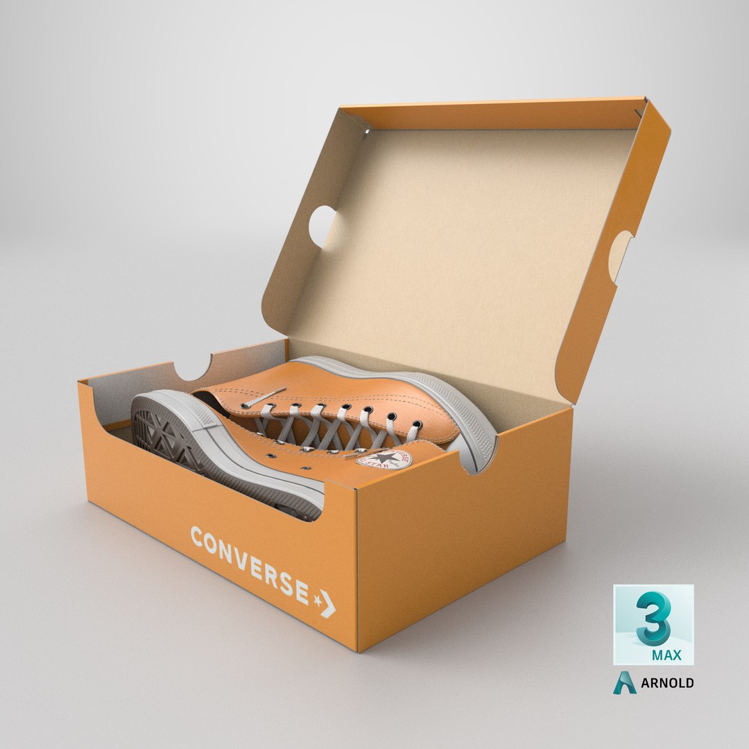 Detailed Sneakers Converse Shoebox Model - TurboSquid 2216900