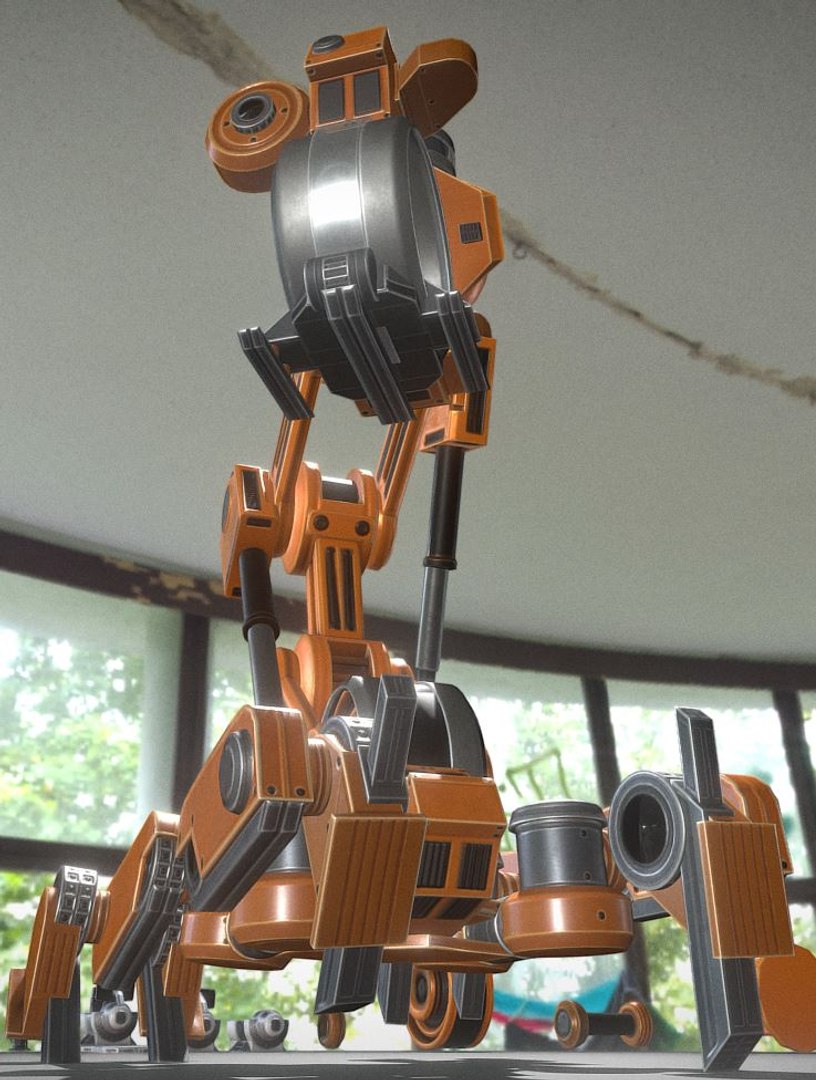 3d Model Walking-mech-neck Pbr