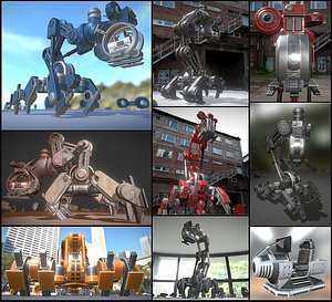 Bundle And Low Poly Mech 3D Models For Download | TurboSquid