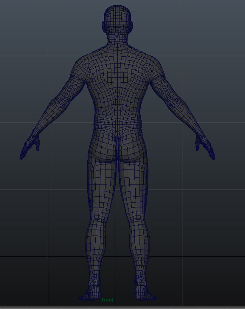 maya male body base mesh