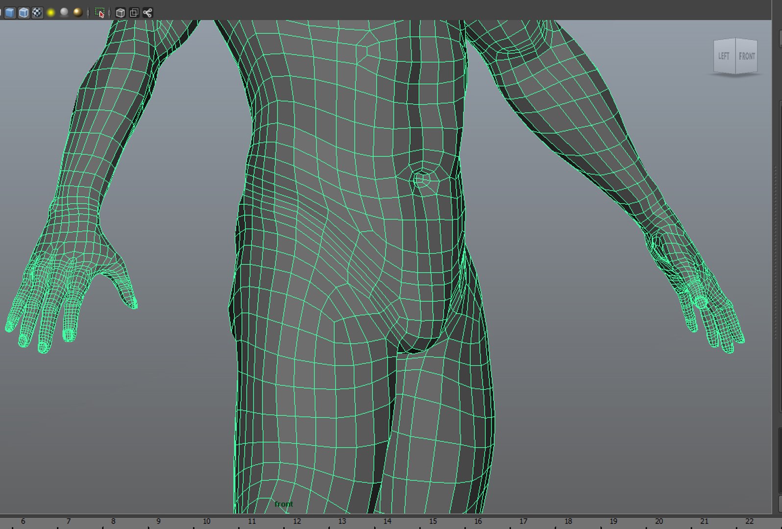 maya male body base mesh