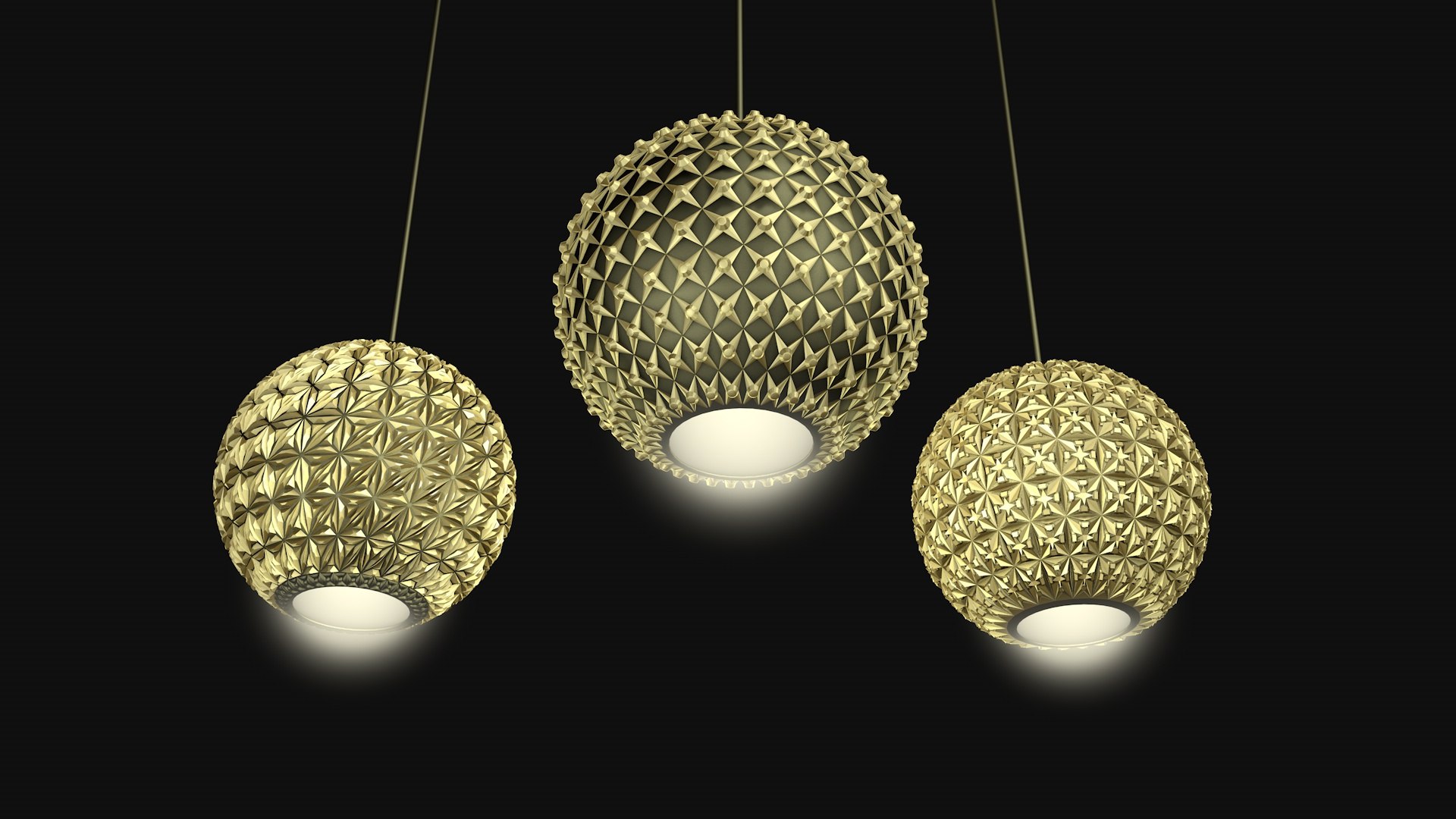 3D Model Golden Balls Lighting - TurboSquid 2324175
