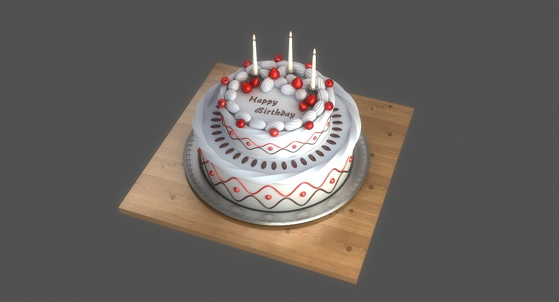3d Birthday Cake Model