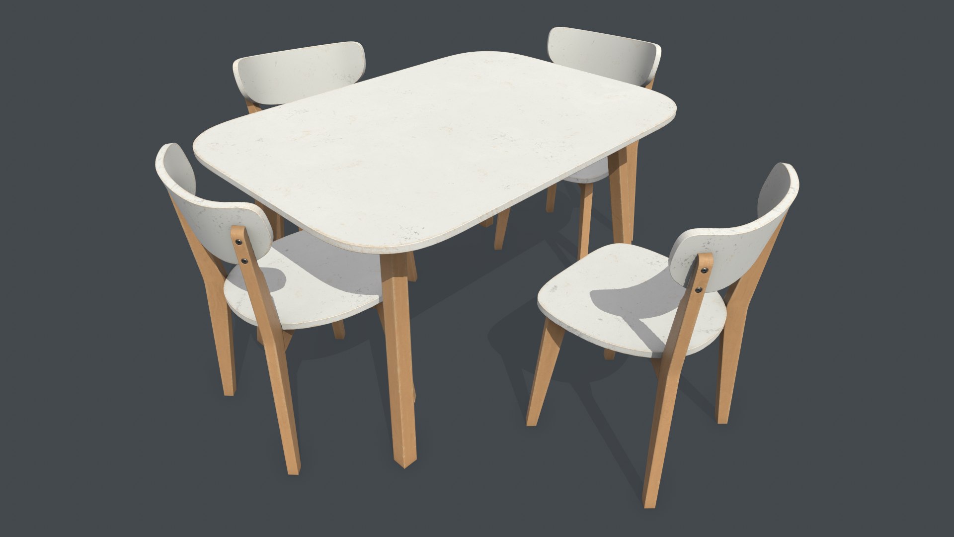 3D Model Low-poly Old Dining Table - TurboSquid 1598906