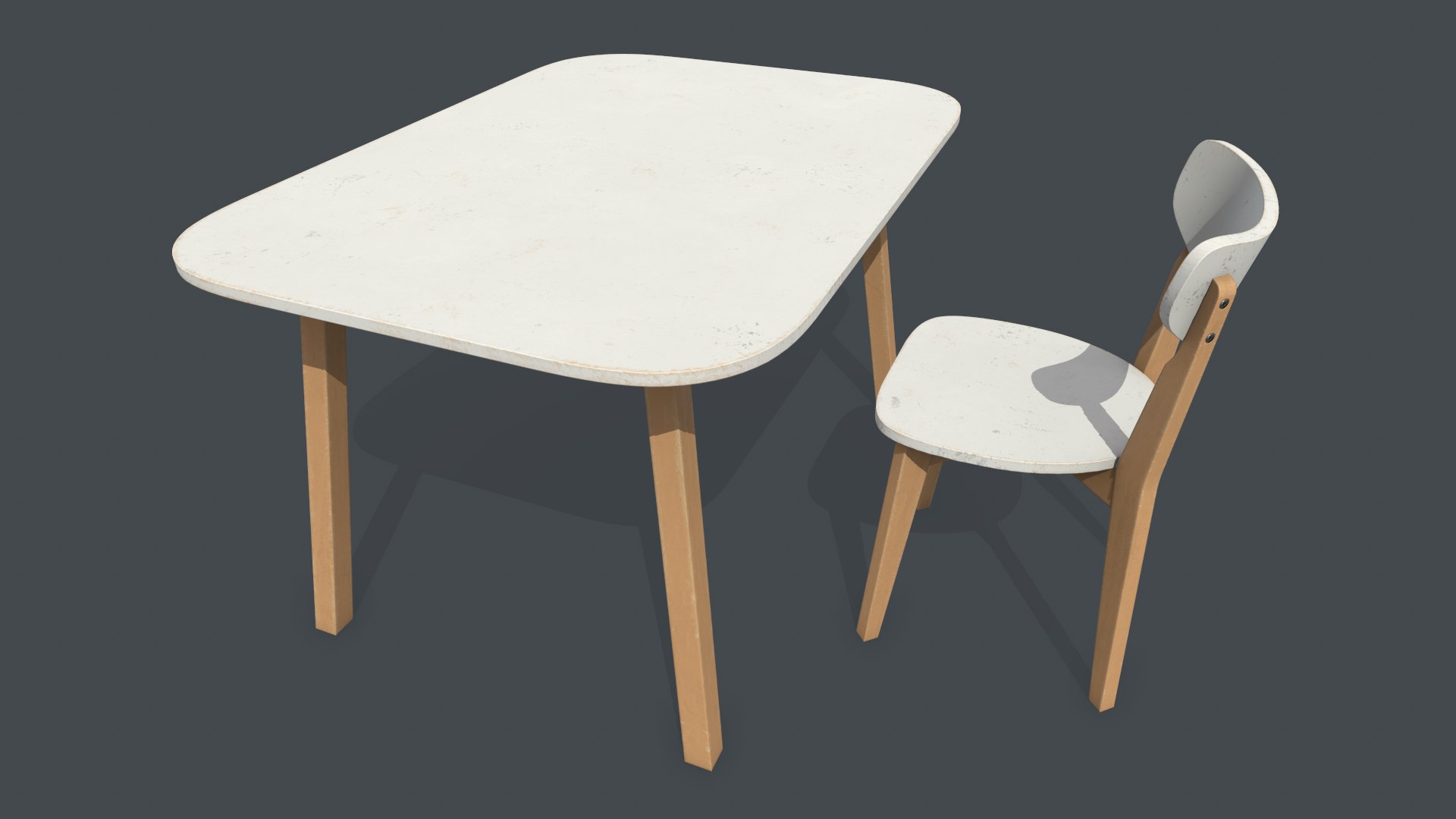 3D Model Low-poly Old Dining Table - TurboSquid 1598906