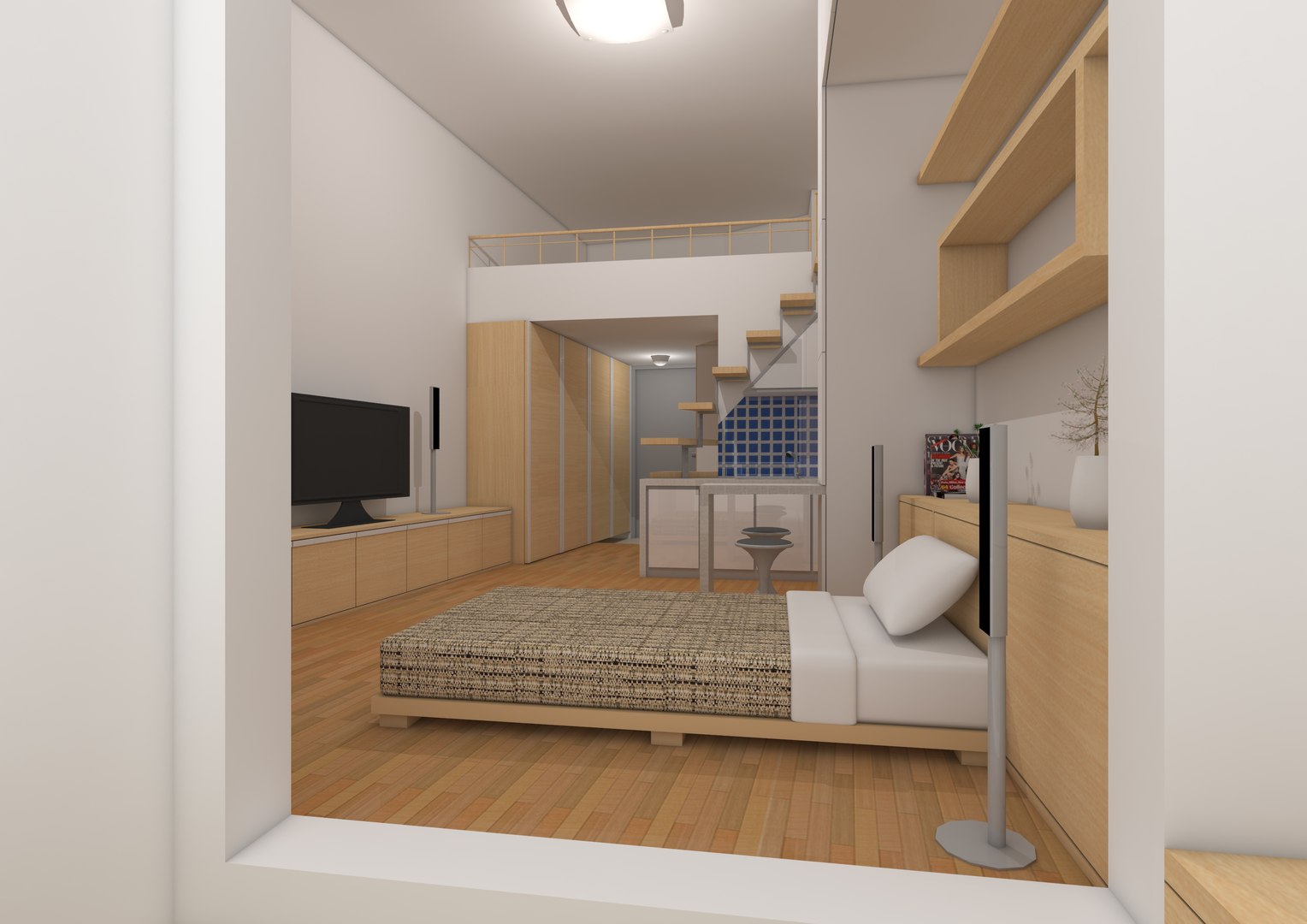 3d studio apartment model