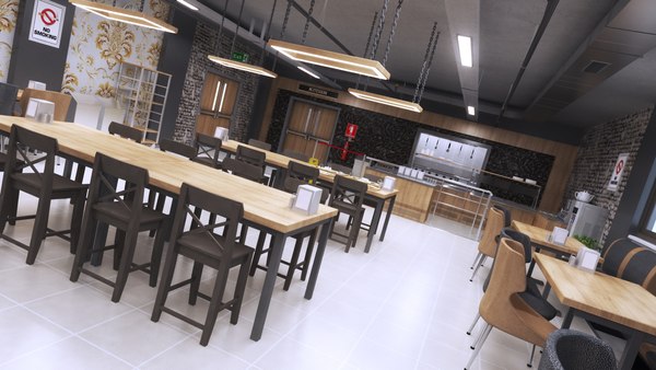 Food court 3D model - TurboSquid 1677762