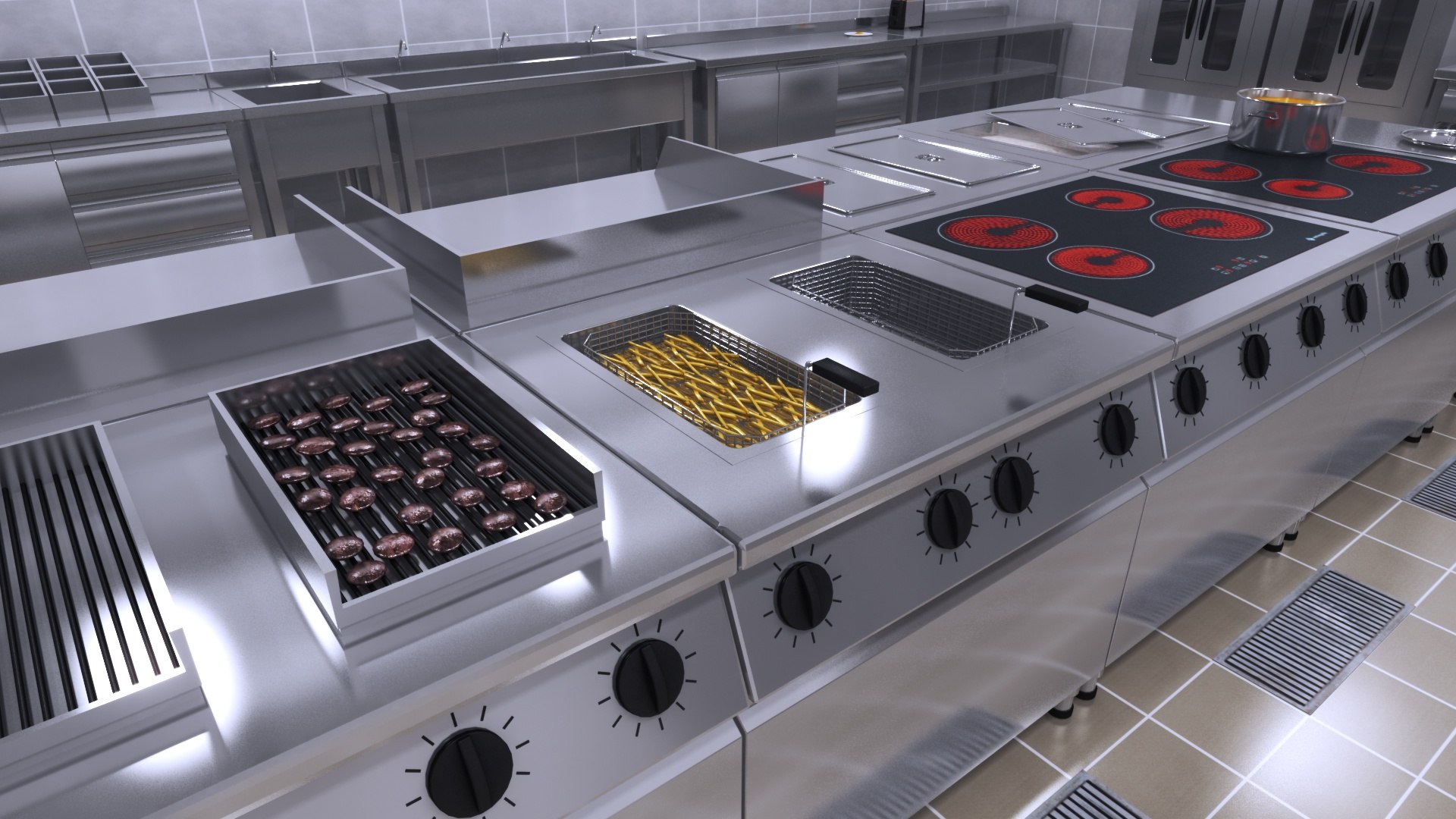 Food Court 3D Model - TurboSquid 1677762