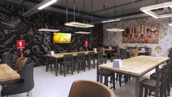 Food court 3D model - TurboSquid 1677762