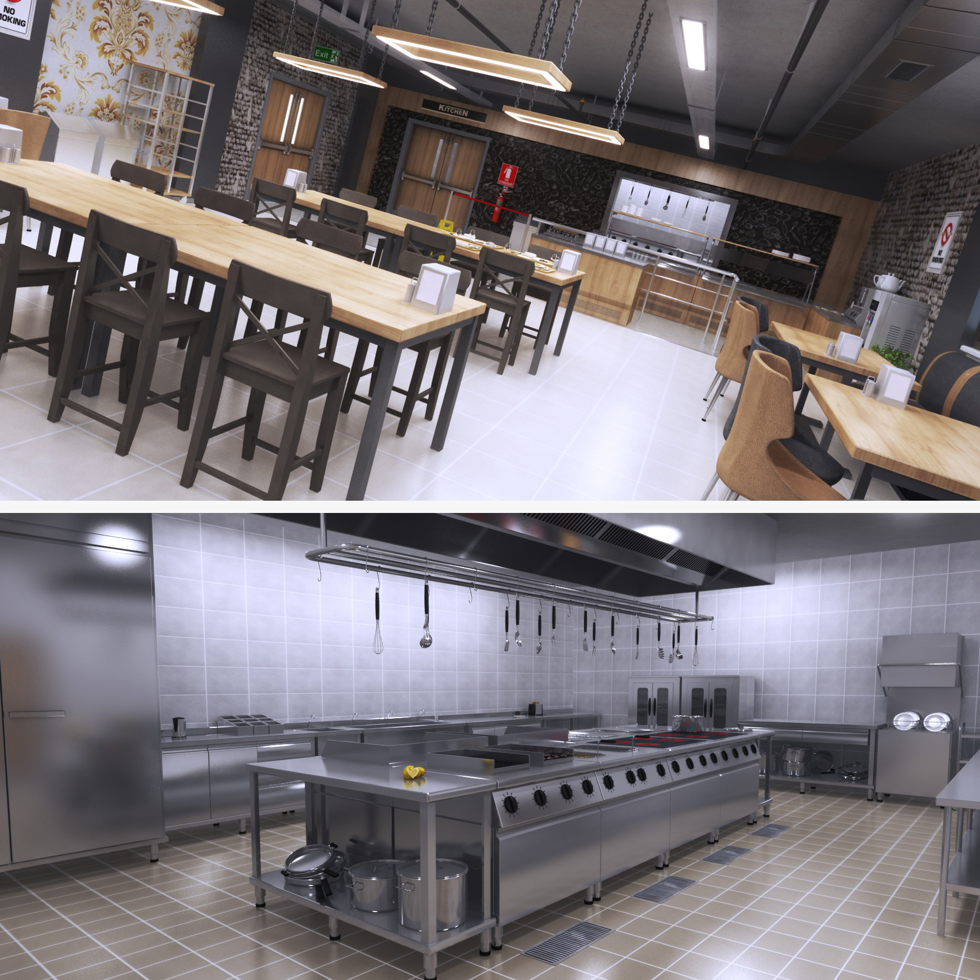 Food court 3D model - TurboSquid 1677762
