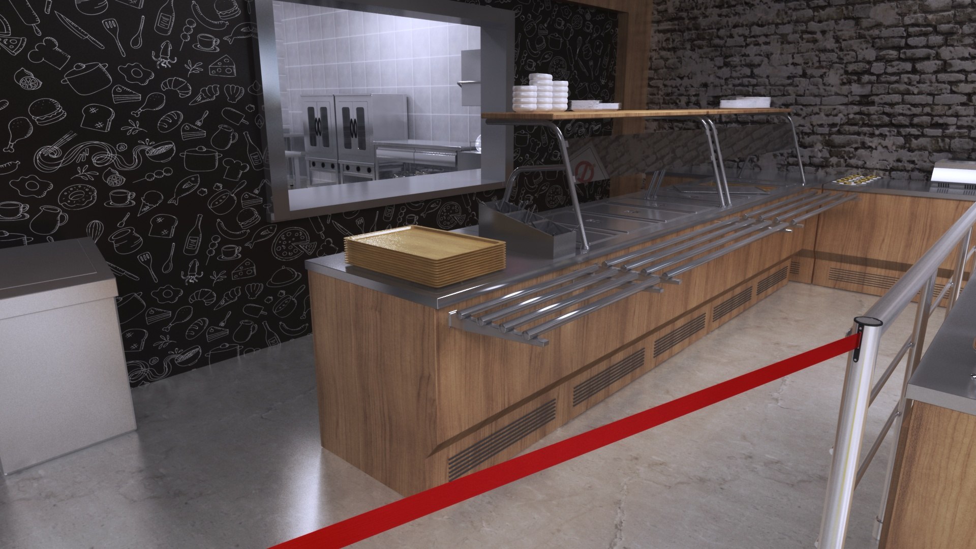 Food Court 3D Model - TurboSquid 1677762