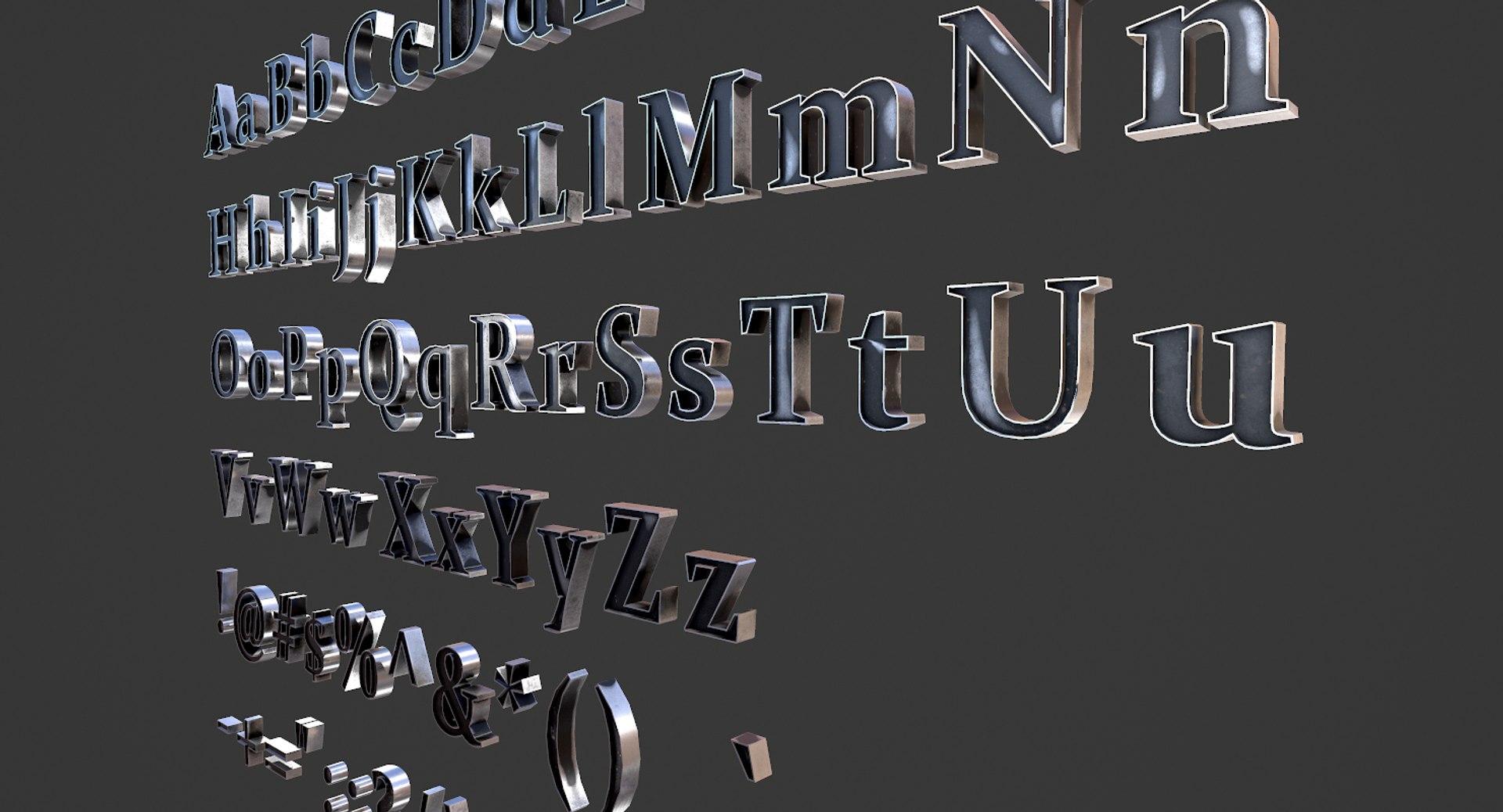 English Letters 3D Model - TurboSquid 1501738