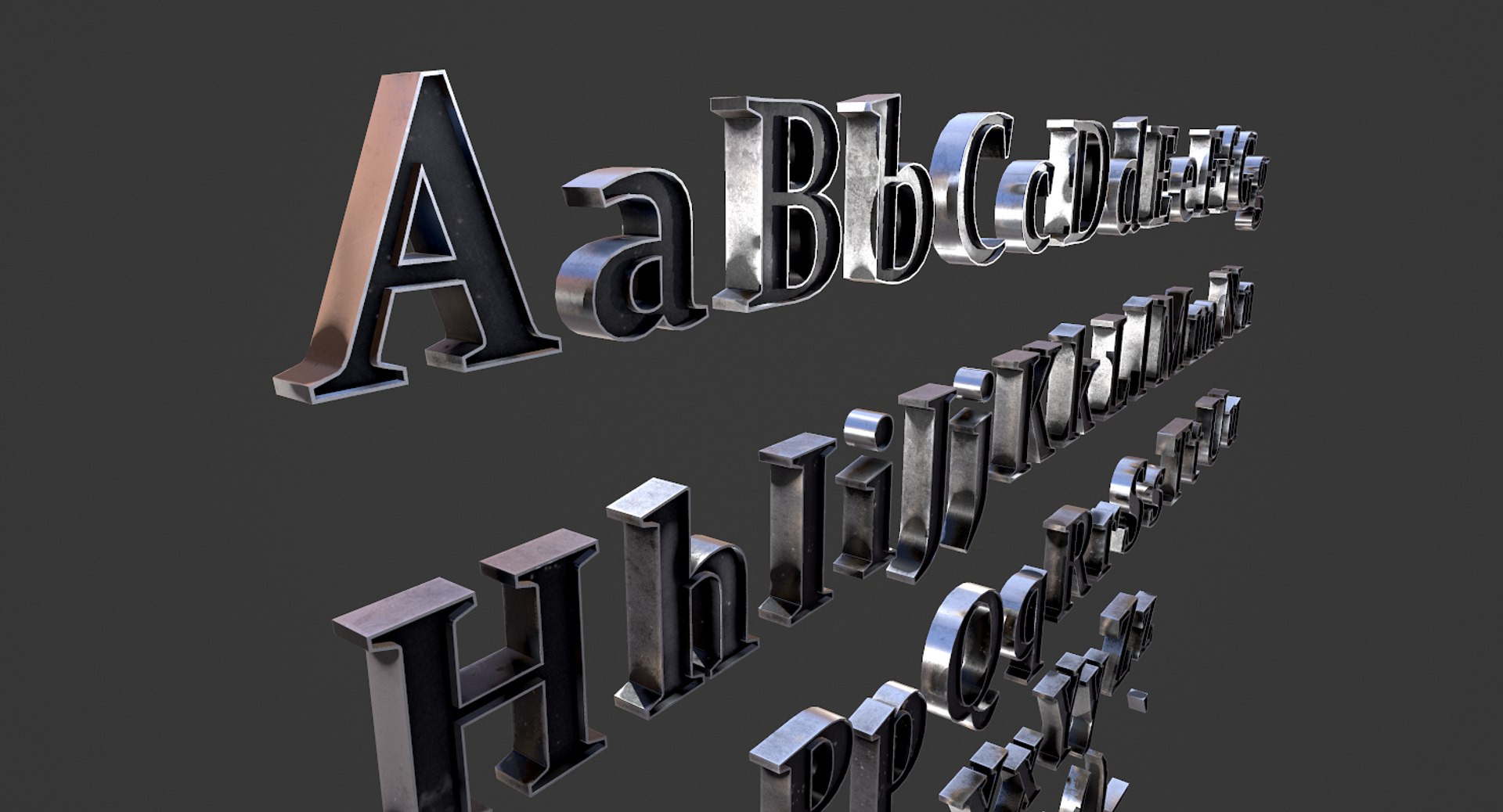 English Letters 3D Model - TurboSquid 1501738