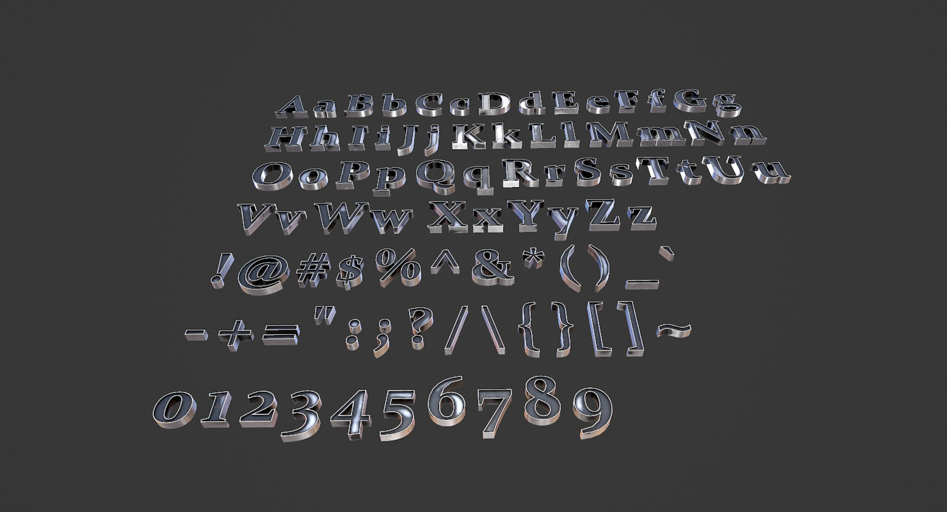 English Letters 3D Model - TurboSquid 1501738