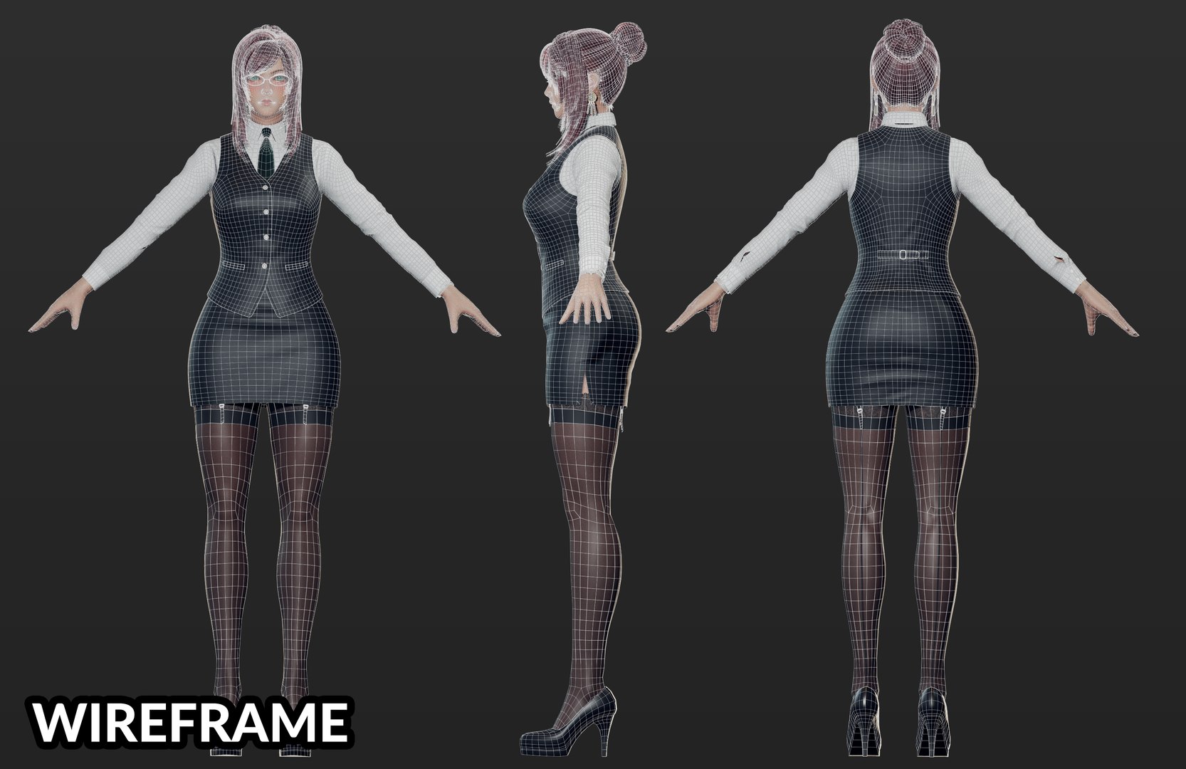 Primrose Office Lady - Game Ready 3D Model - TurboSquid 1883630