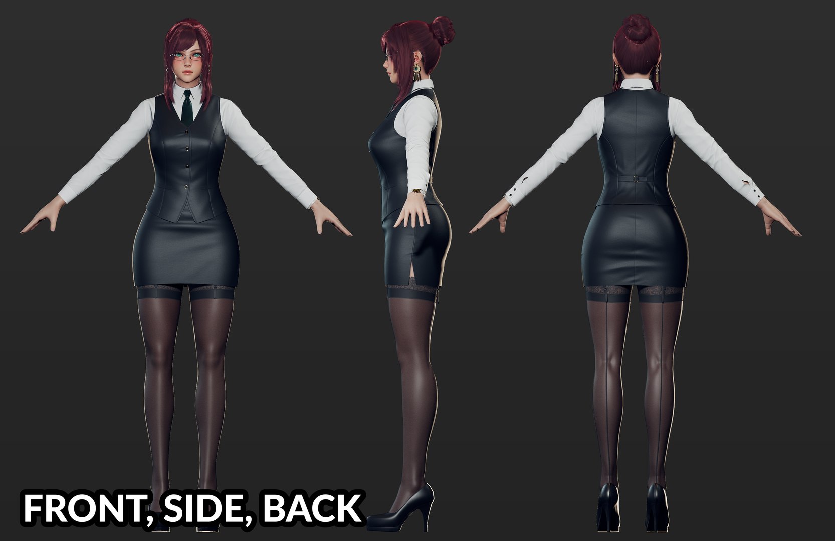 Primrose Office Lady - Game Ready 3D Model - TurboSquid 1883630