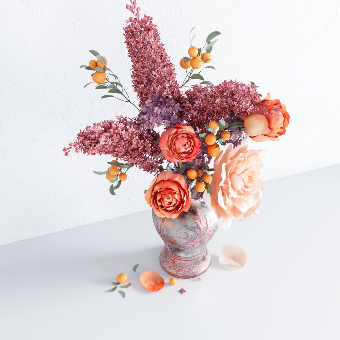 3D Model Spring Summer Bright Bouquet - TurboSquid 1725019